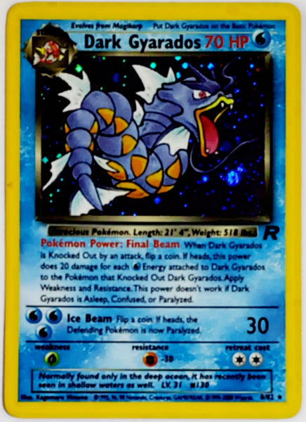 Pokemon Dark Gyarados Holo Rare 8/82 Team Rocket Unlimited, 2000, TCG – CardboardandCoins.com