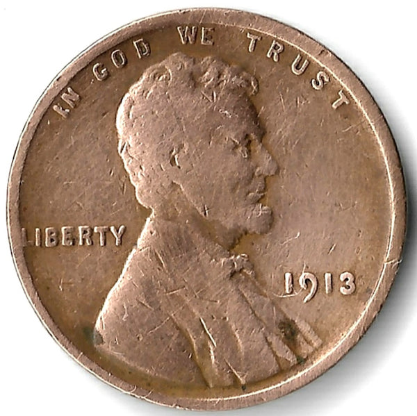 1913 1¢ Lincoln Wheat Cent Coin, Nice Detail Pre-WWI Era Penny ...