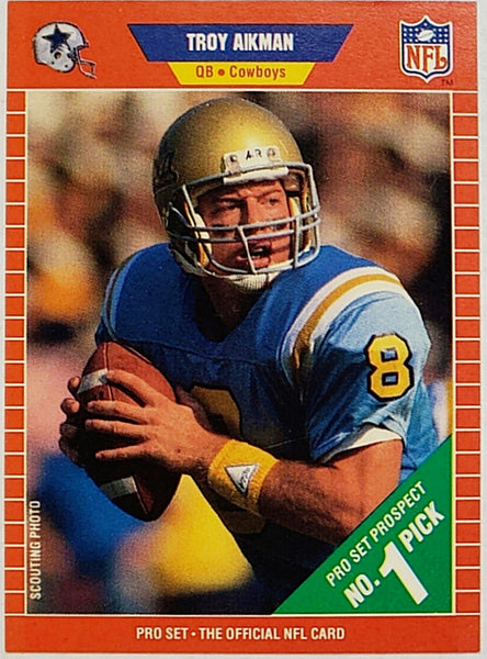 Troy Aikman Rookie 1989 Pro Set #490, Dallas Cowboys, HOF Quarterback ...