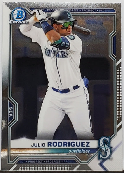 Julio Rodriguez Rookie 2021 Bowman Chrome #BCP-86, Mariners J-Rod ...